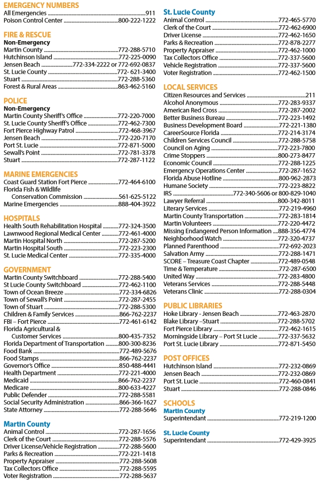 Important Telephone Numbers Jensen Beach Chamber Of Commerce Important Telephone Numbers Jensen Beach Chamber Of Commerce